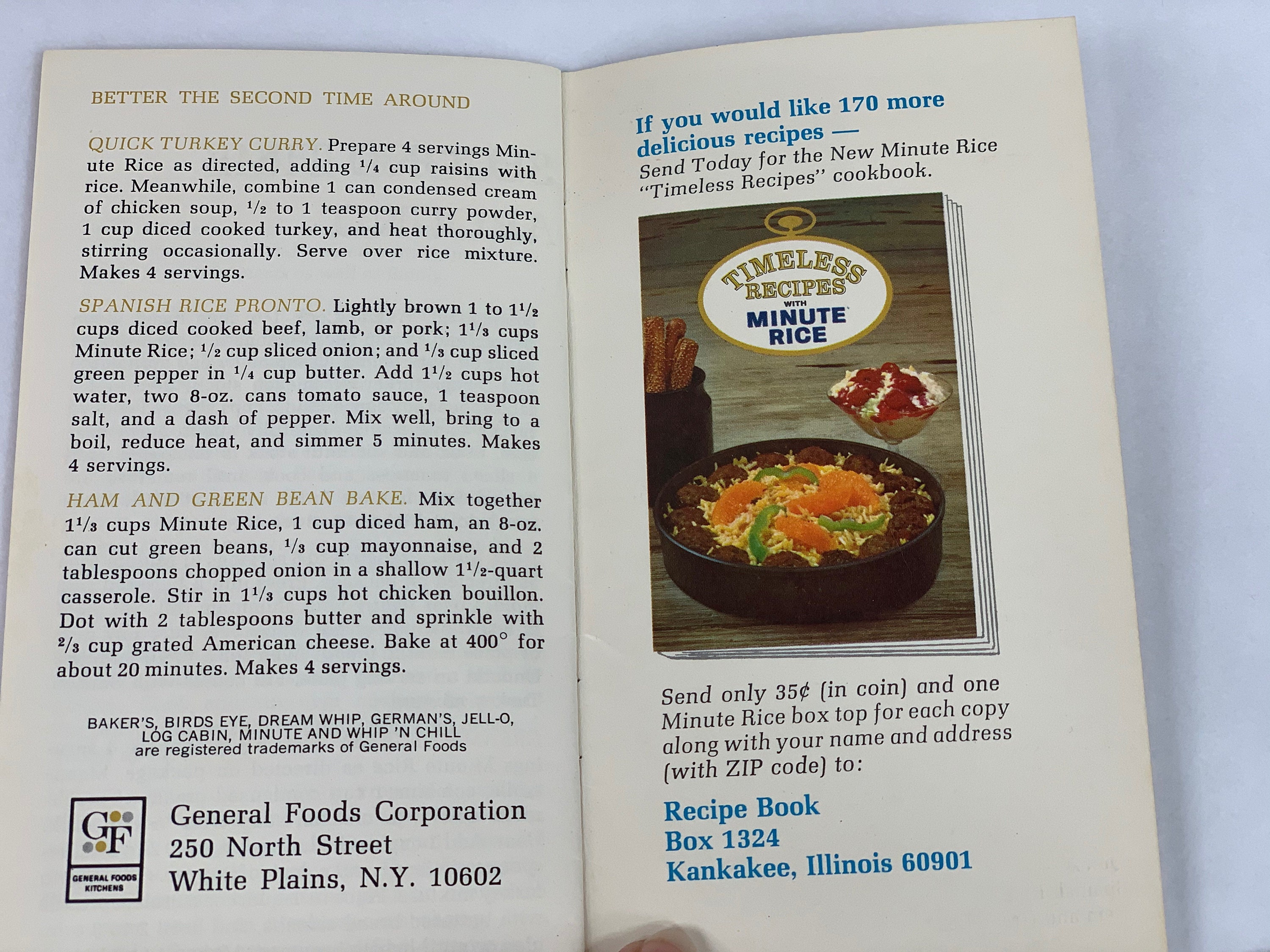 Casseroles and Compliments Minute Rice Recipe Cook Book - Etsy