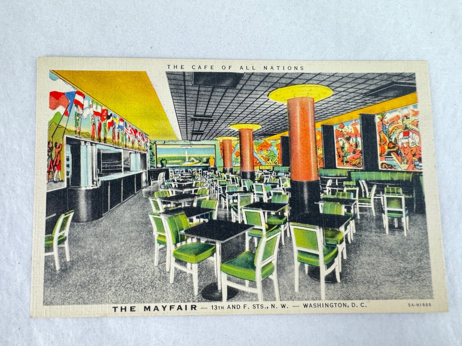 Postcard, the Mayfair Cafe, Washington, DC, Curteich, Chicago - Etsy