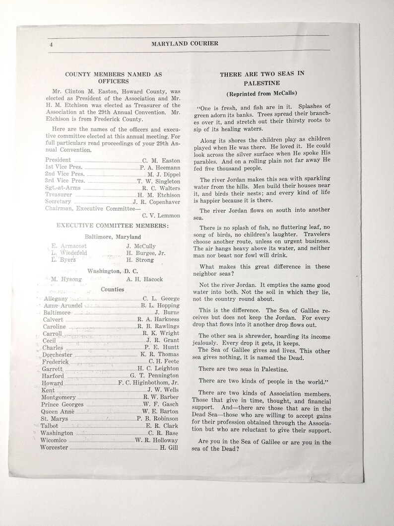 Death Ephemera, Maryland Courier, September 1948 - Etsy