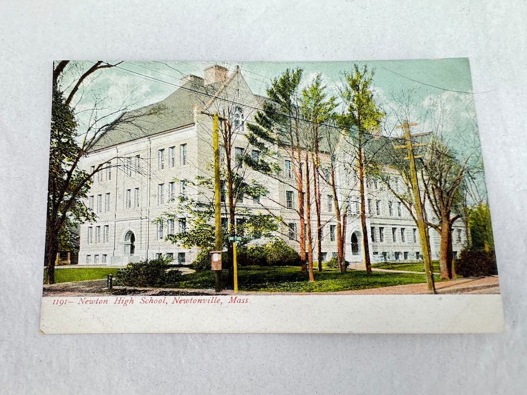 Newtonville, Massachusetts High School, Newton, MA 1906 Post Card ...