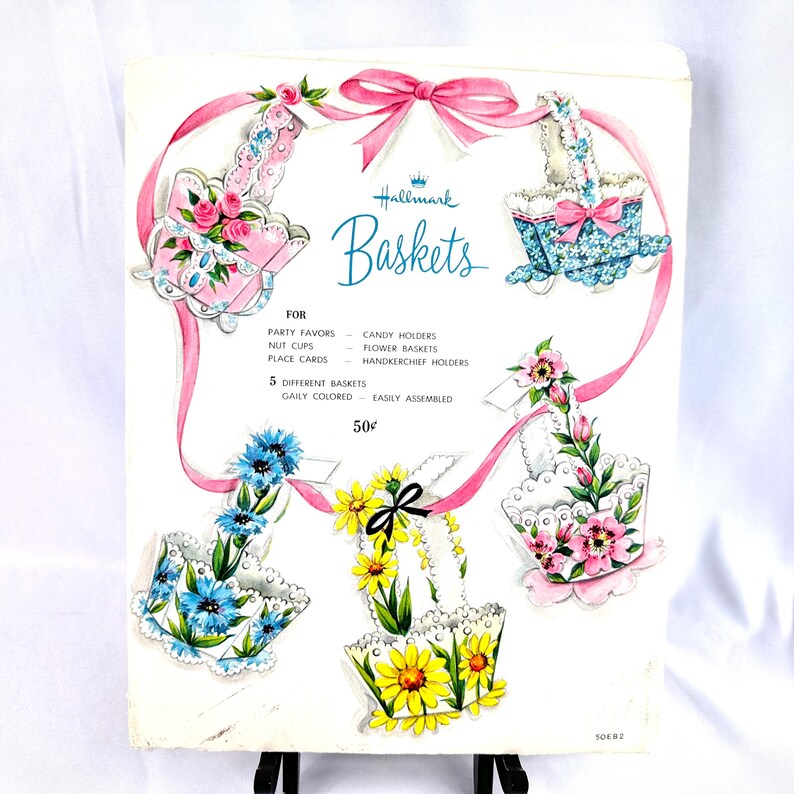 Hallmark Die Cut Basket Set in Original Envelope, Rare Beauty Ephemera ...