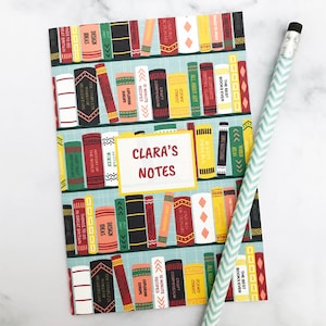 Personalised Books Design Notebook - Book Lover or Book Themed Gift ...