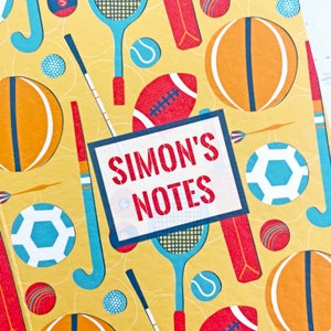 Sport Balls Personalised Notebook / Notepad - Gift for Sports Fan - Etsy
