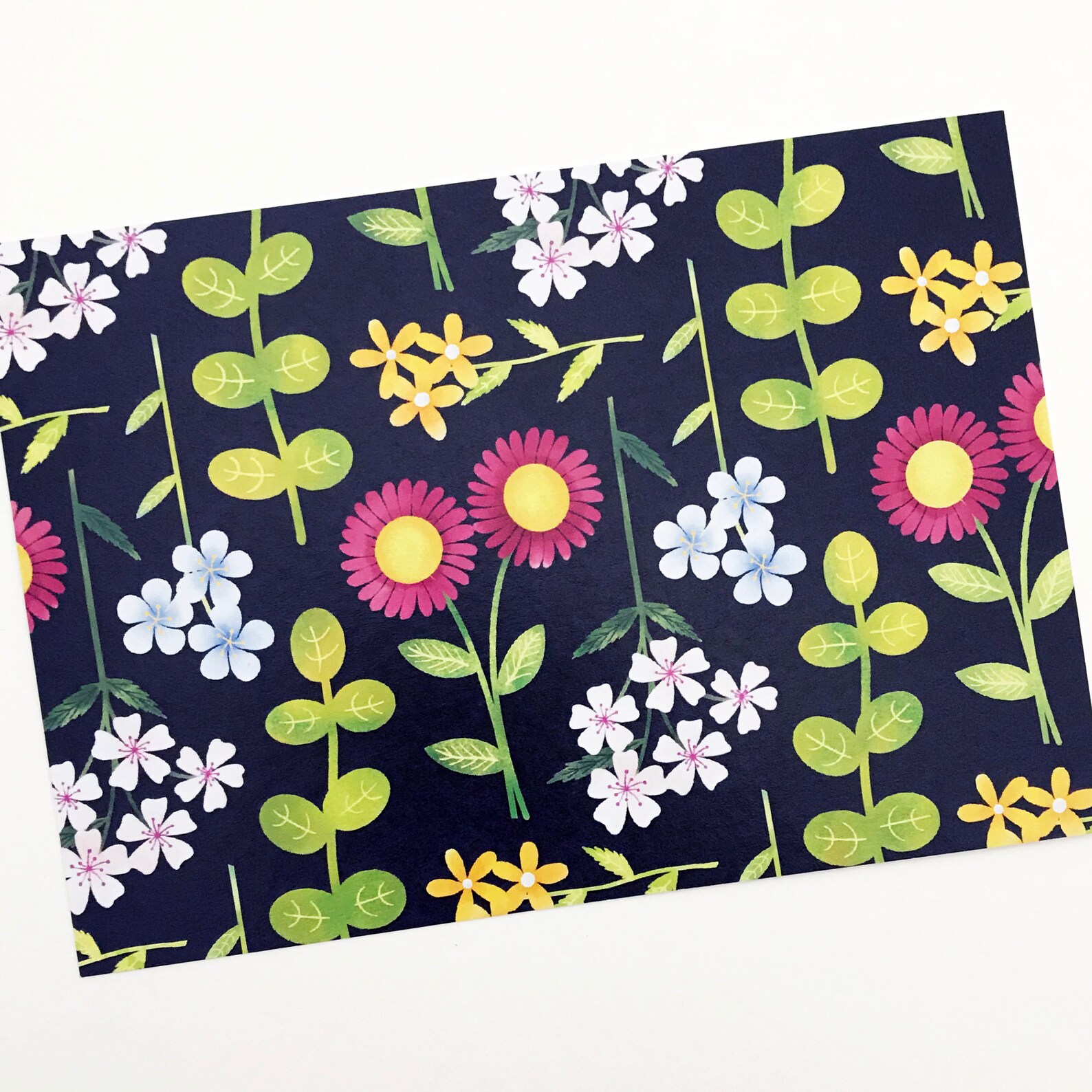 Flower Postcard Set With Hand-drawn Floral Patterns Set of - Etsy