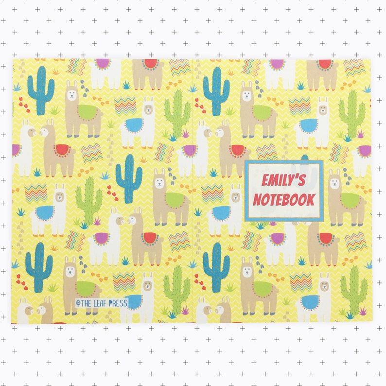 Personalised llamas design notebook stationery for children | Etsy