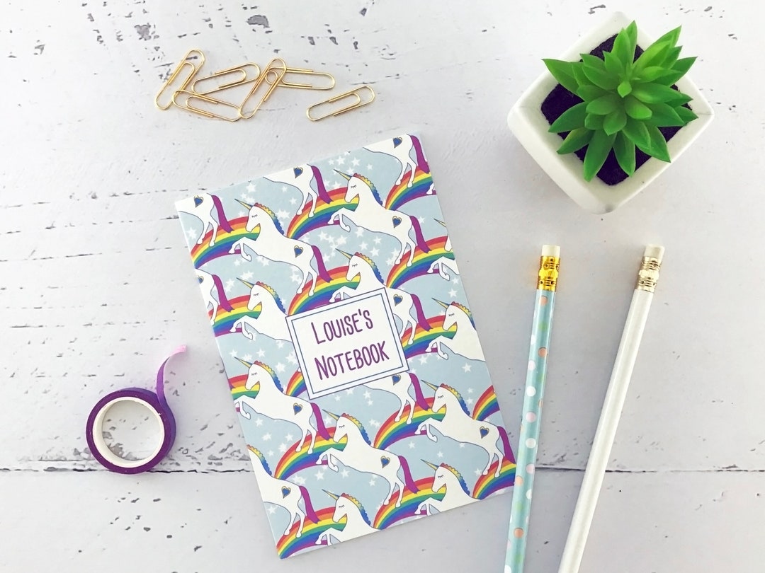Personalised Unicorn Notebook With Name Stationery Gift for - Etsy UK