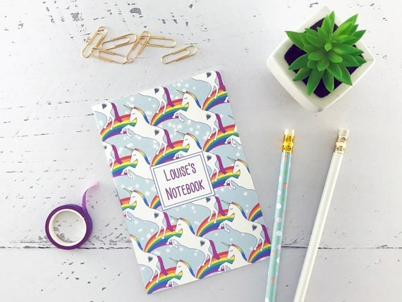 Personalised Unicorn Notebook With Name Stationery Gift for | Etsy