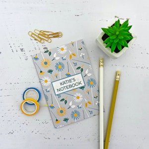 Personalised Notebook With a Pretty Flower Design - Floral Themed Gift ...