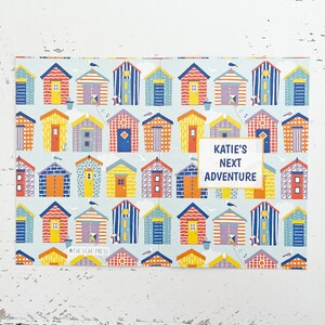 Beach Huts Design Personalised Notepad - Seaside Themed Stationery ...