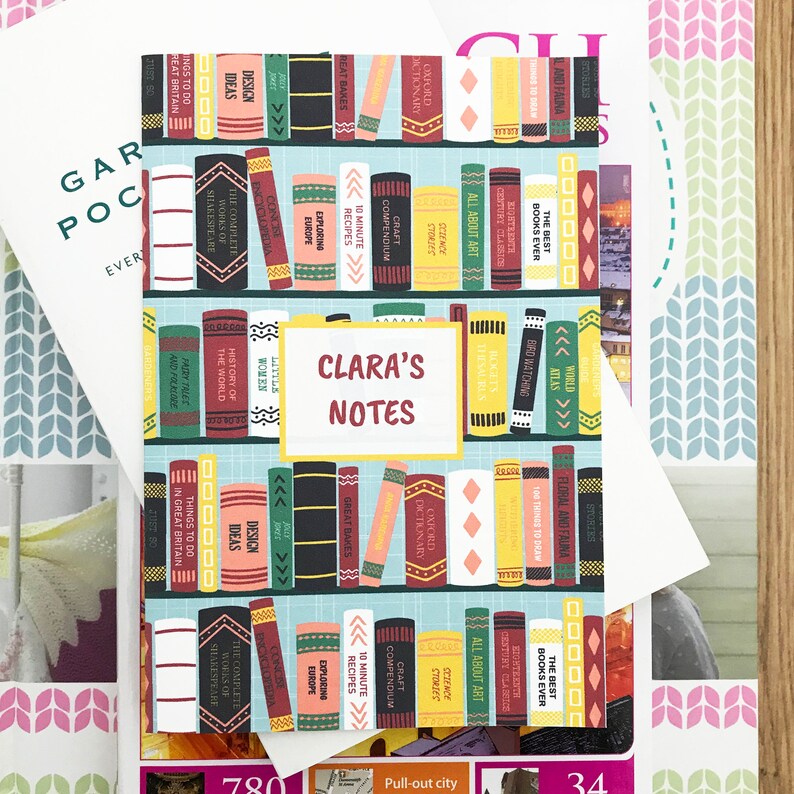 Personalised books design notebook book lover or book themed | Etsy