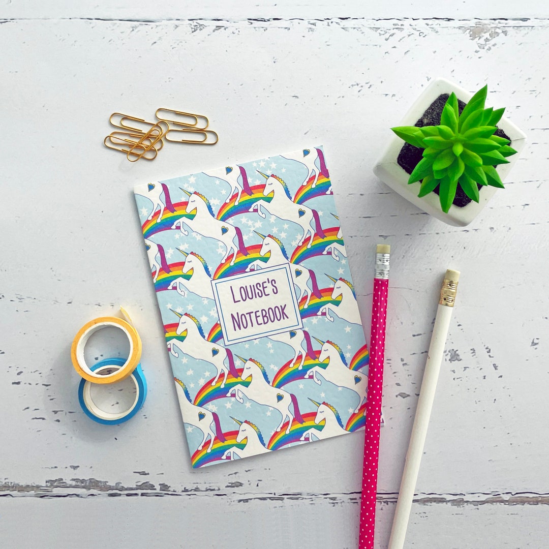 Personalised Unicorn Notebook With Name Stationery Gift for - Etsy