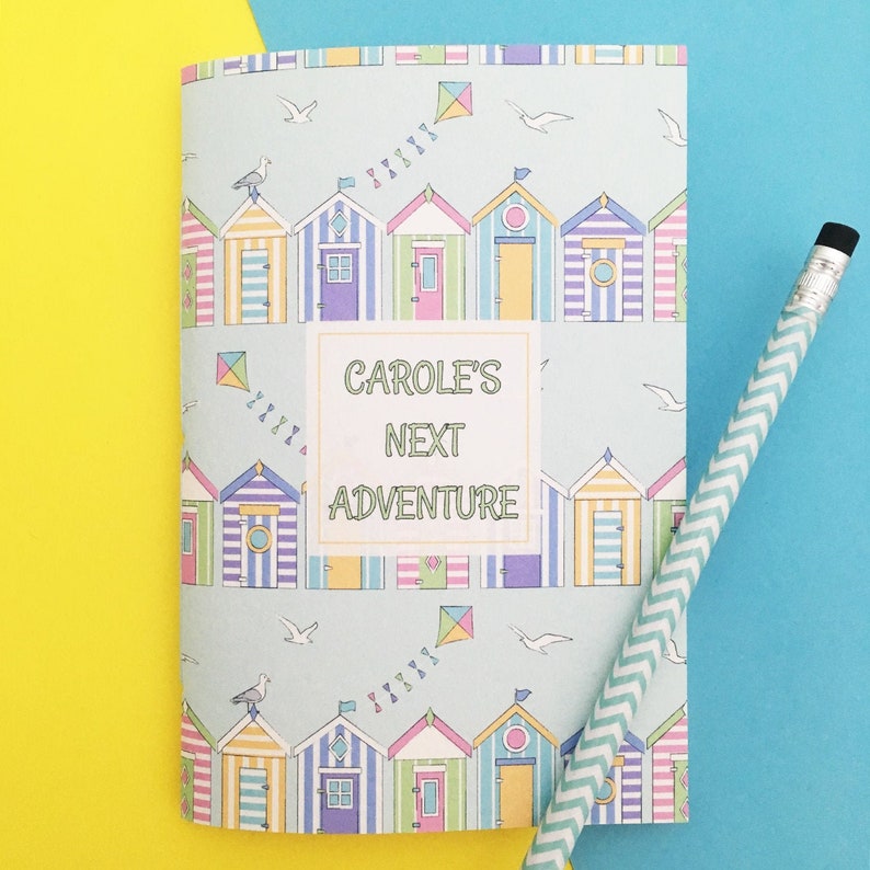 Beach Huts Design Personalised Notepad Seaside Themed - Etsy