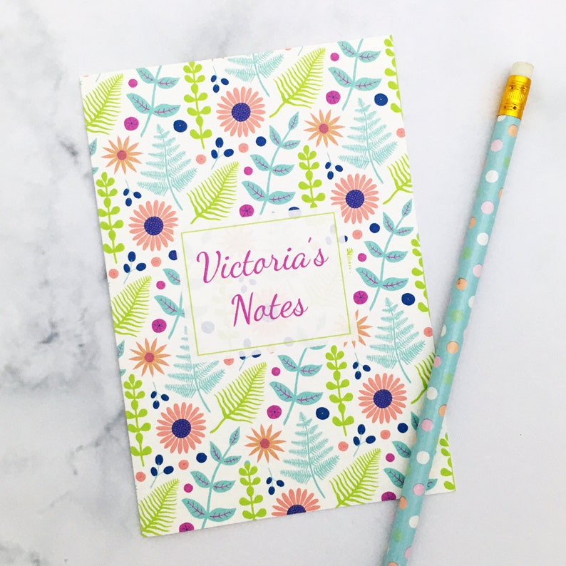 Personalised Notebook With a Pretty Flower Design Floral - Etsy UK