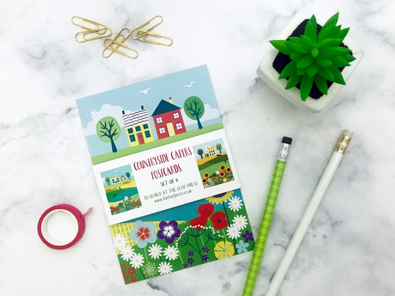 Set of Six Countryside Themed Postcards Countryside Capers | Etsy