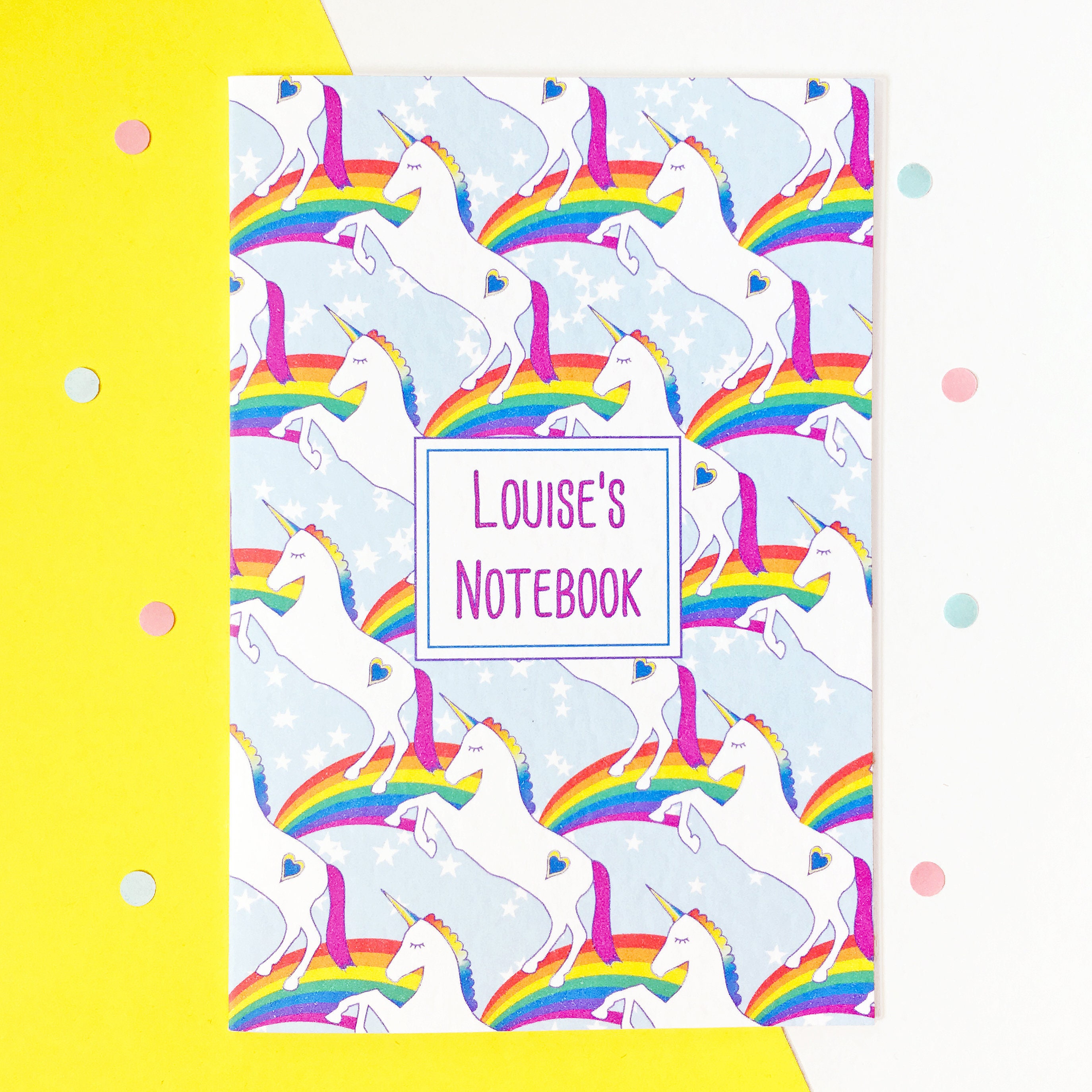 Personalised unicorn notebook with name stocking filler for | Etsy