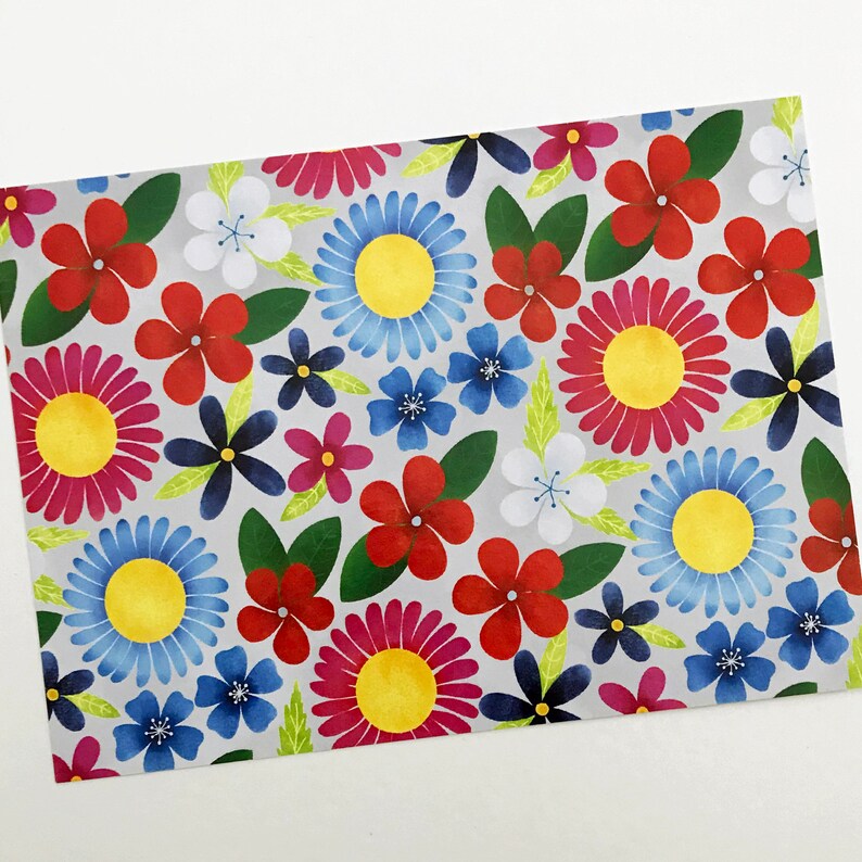 Flower Postcard Set With Hand-drawn Floral Patterns Set of - Etsy
