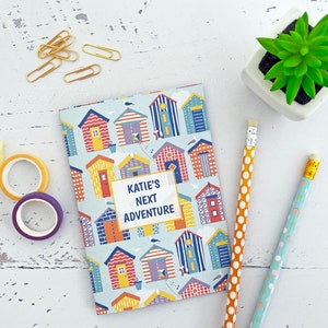 Beach Huts Design Personalised Notepad Seaside Themed - Etsy