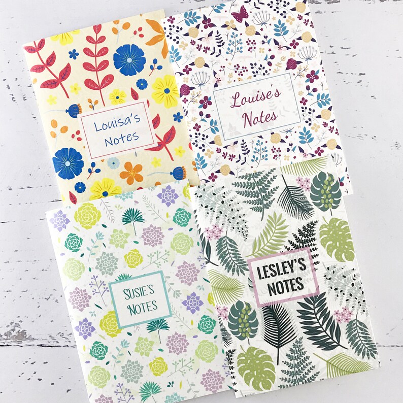 Personalised Notebook With a Pretty Flower Design Floral - Etsy UK