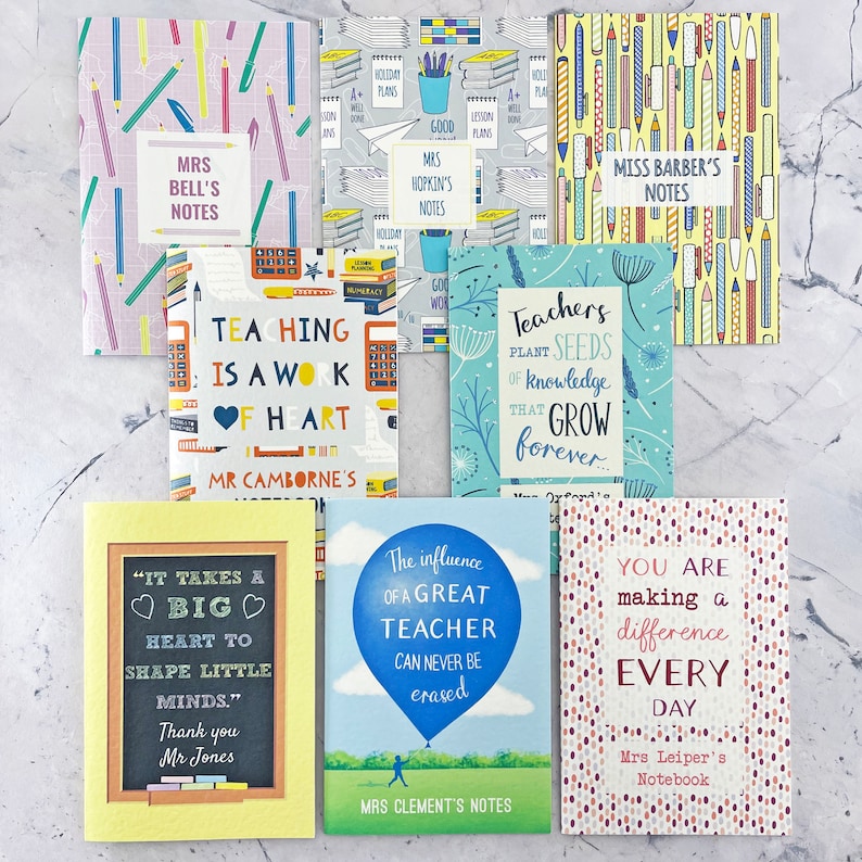 Personalised Teacher Gift Notebook With Teaching Quote - Good Luck or ...