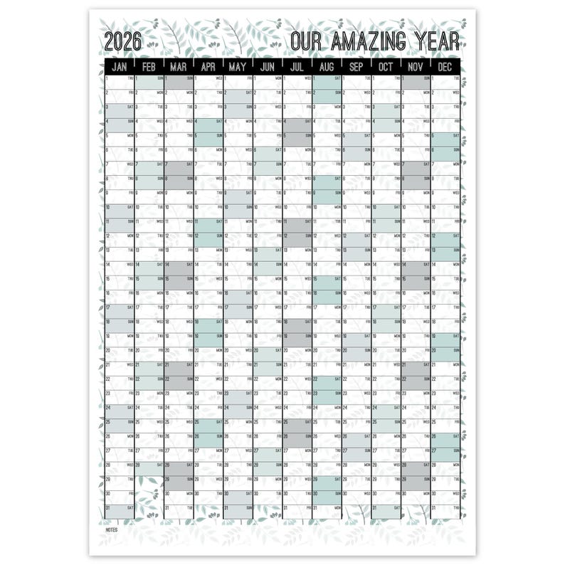 2026 Floral Wall Planner: A2 or A3 Size - Etsy