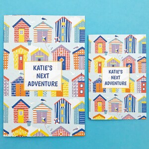Beach Huts Design Personalised Notepad - Seaside Themed Stationery ...