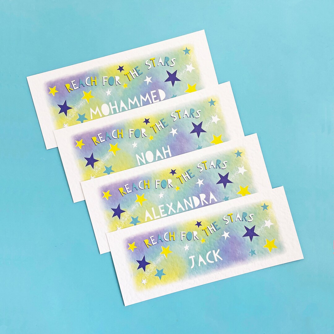 School Class Bookmarks - Gift From Teacher - Personalised - Reach for ...