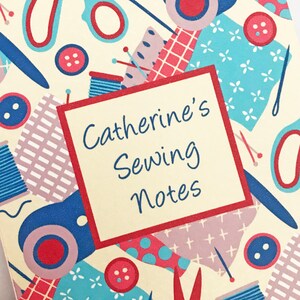 Personalised Sewing Notebook Quilting, Patchwork, Needlework ...