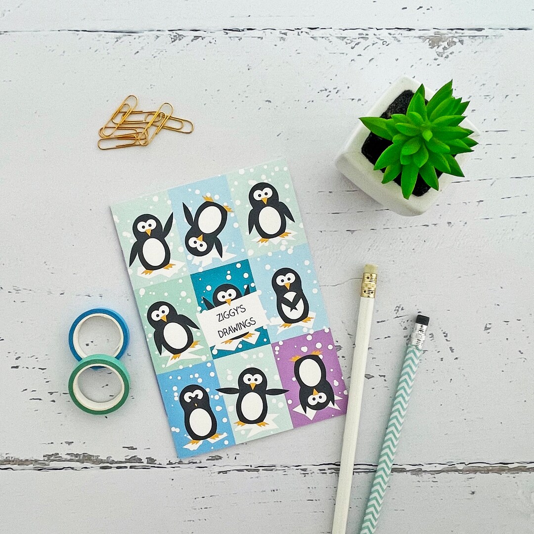 Cute Penguin Personalised Notebook - Stationery Gift for Little Girl or ...