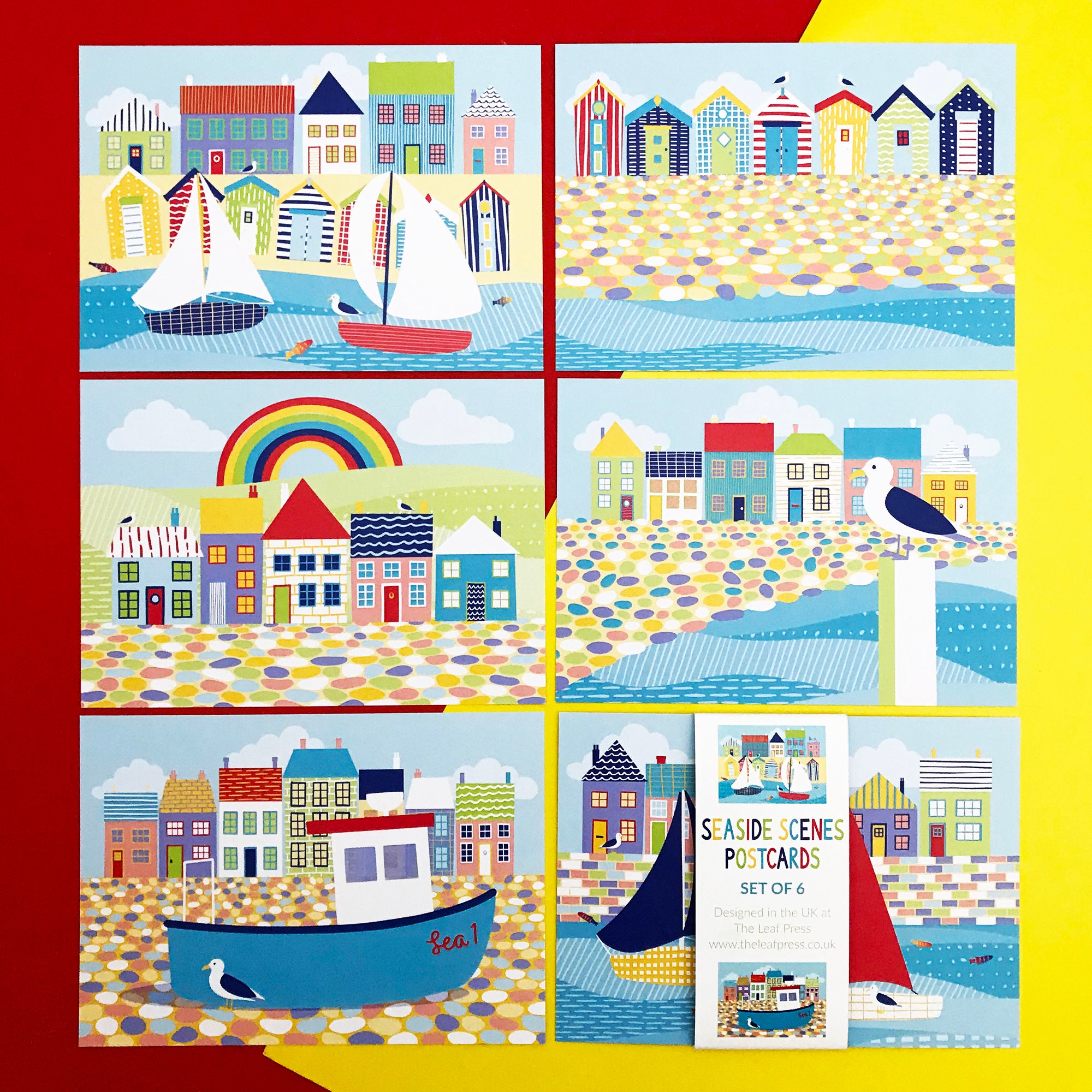 Seaside scenes postcards set of six holiday or beach | Etsy