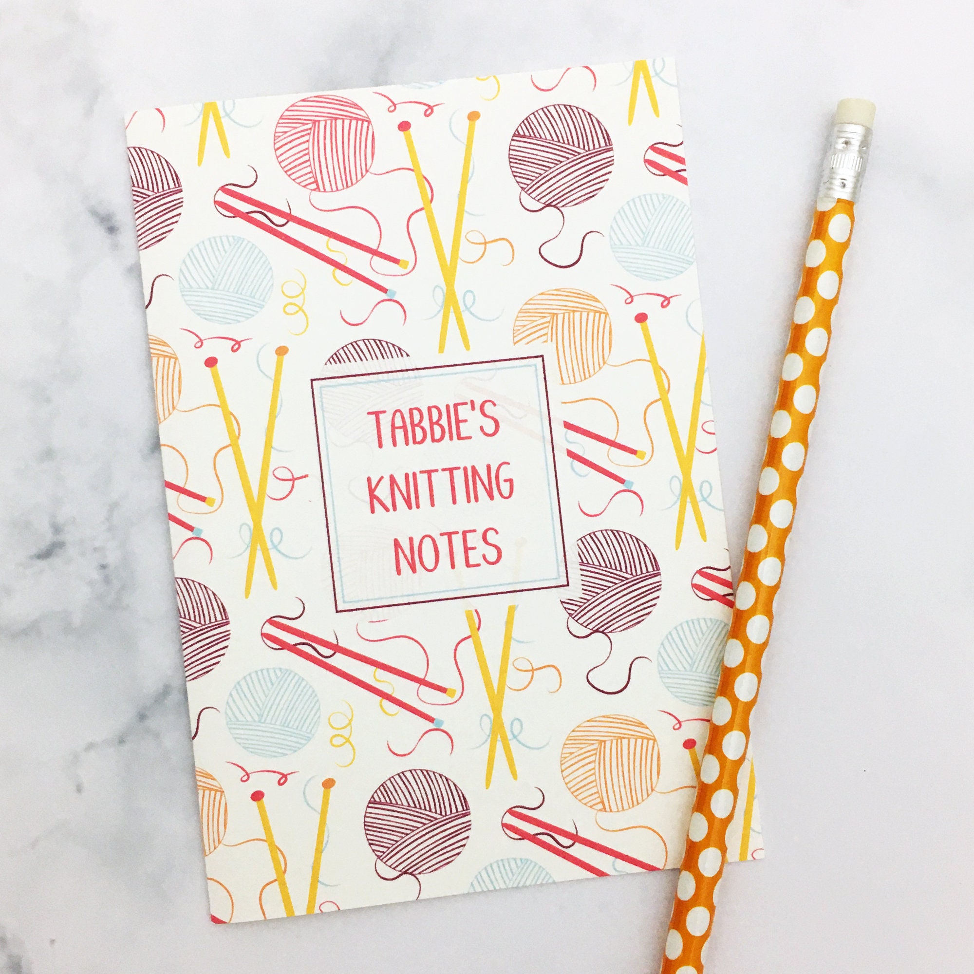 Personalised knitting notebook or notepad gift for a knitter | Etsy