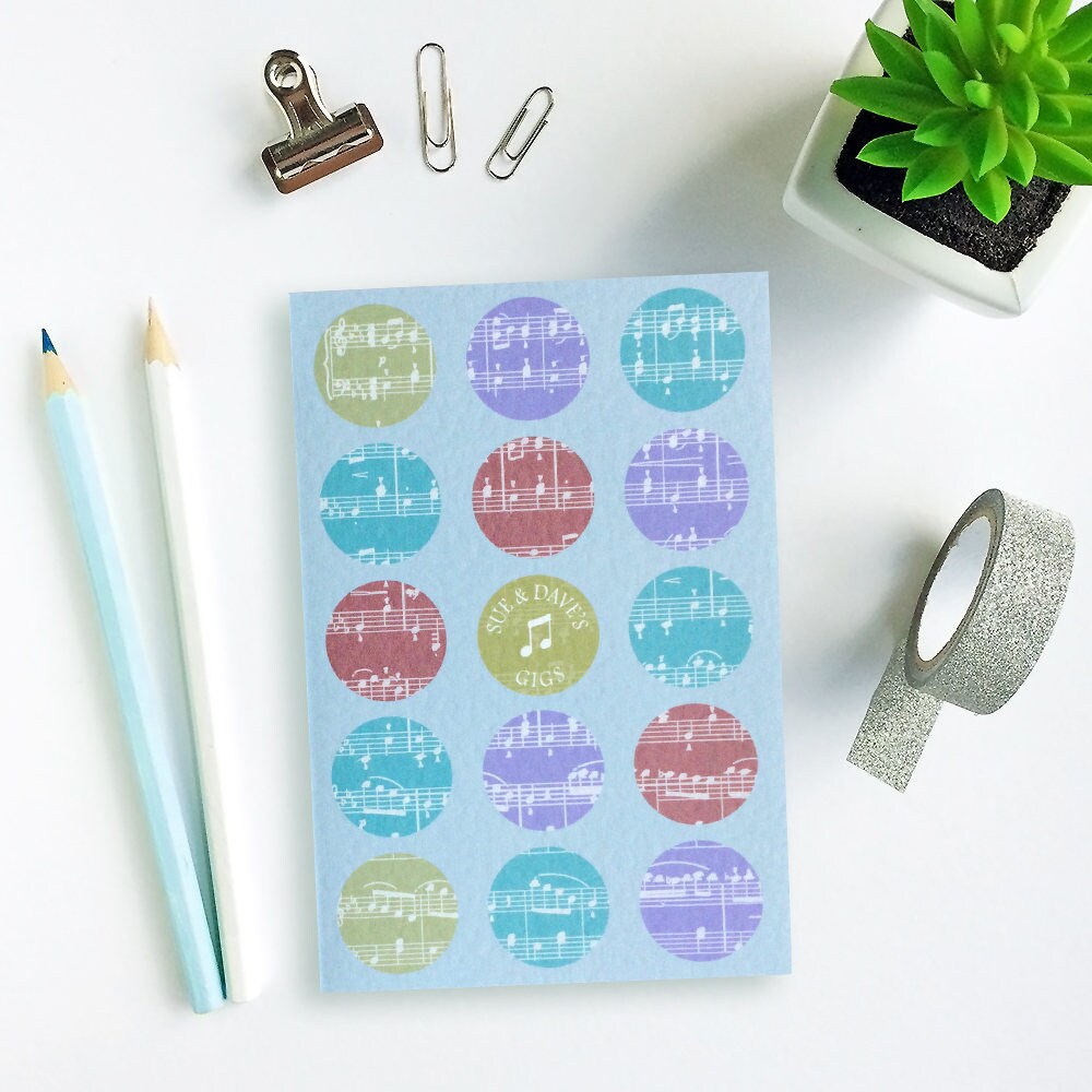 Music design personalised notepad music notebook