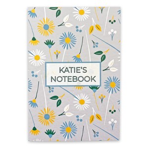 Personalised Notebook With a Pretty Flower Design - Floral Themed Gift ...