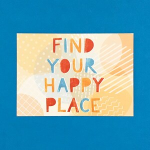 Happy Postcards Set of Six Each Featuring a Hand Decorated Postive ...