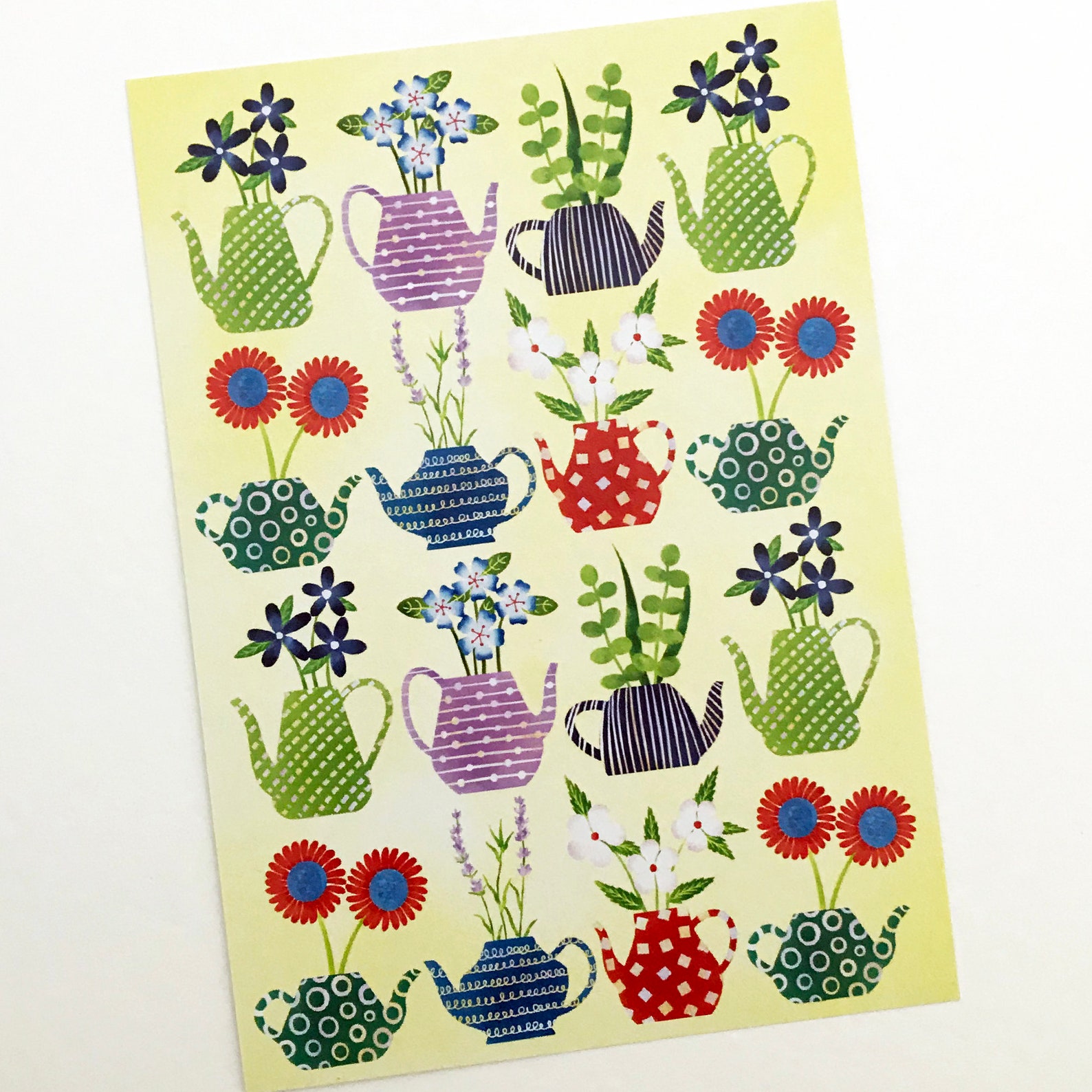 Flower Postcard Set With Hand-drawn Floral Patterns Set of - Etsy
