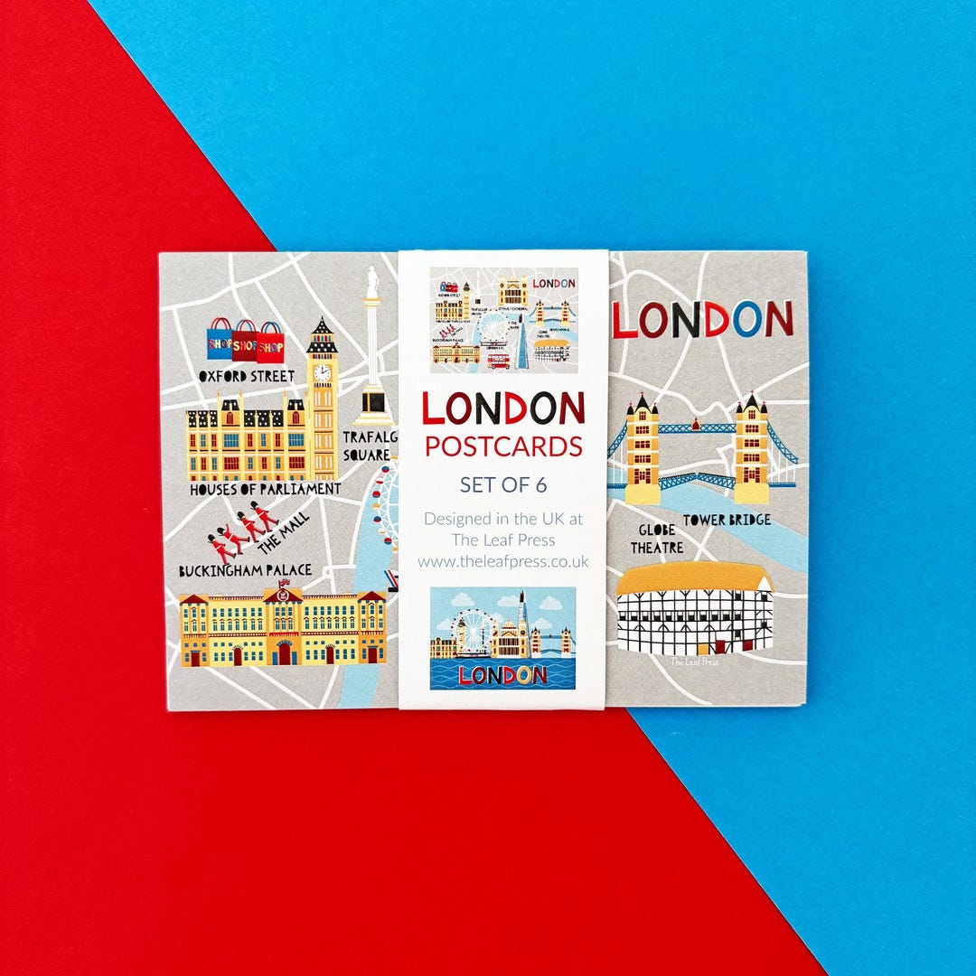 London Postcards - Set of Six - London Themed Stationery Gift - Etsy