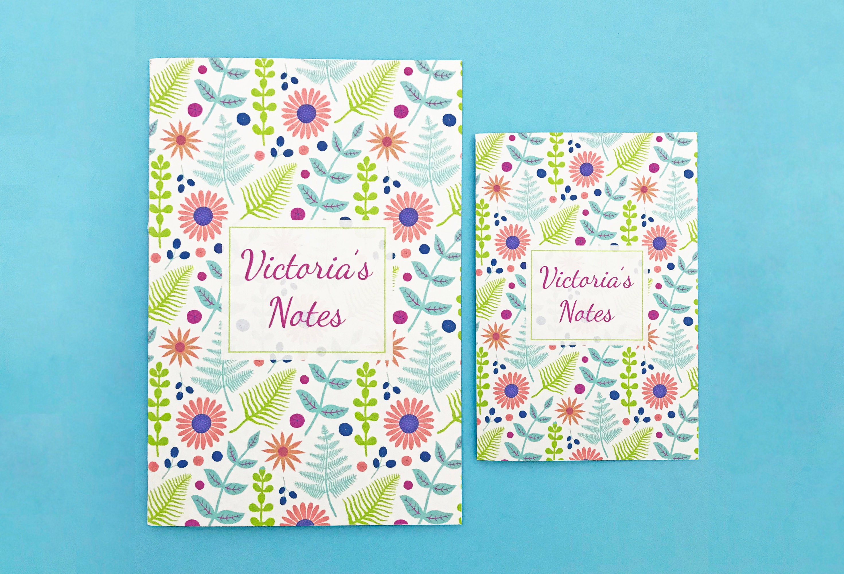 Personalised Notebook With a Pretty Flower Design Floral - Etsy UK