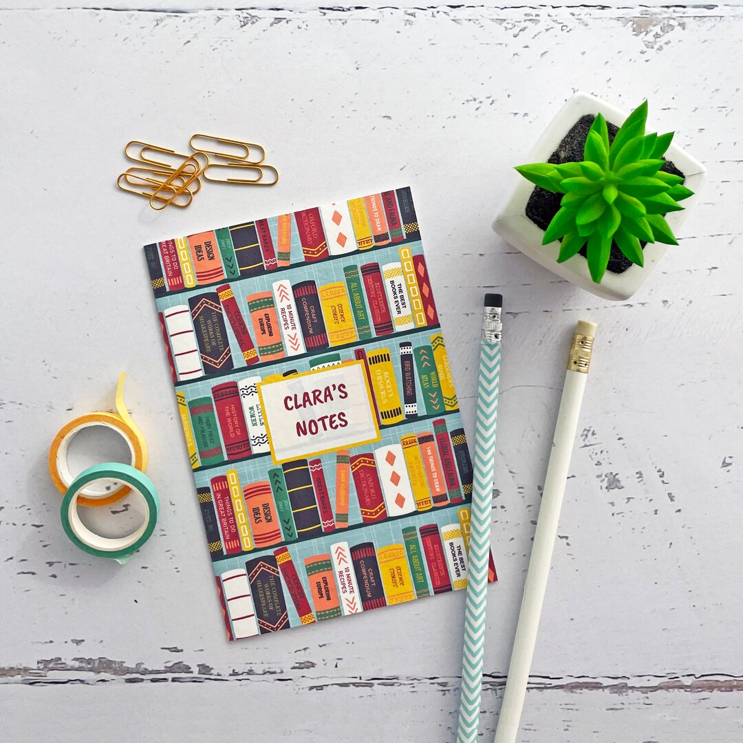 Personalised Books Design Notebook - Book Lover or Book Themed Gift ...