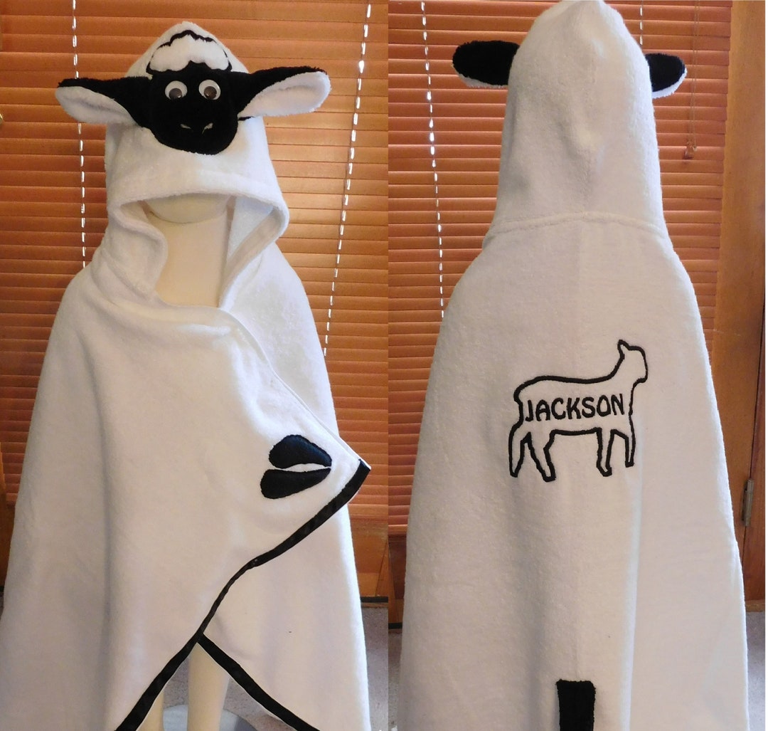 Kid's Sheep Hooded Towel - Free Personalization - Etsy