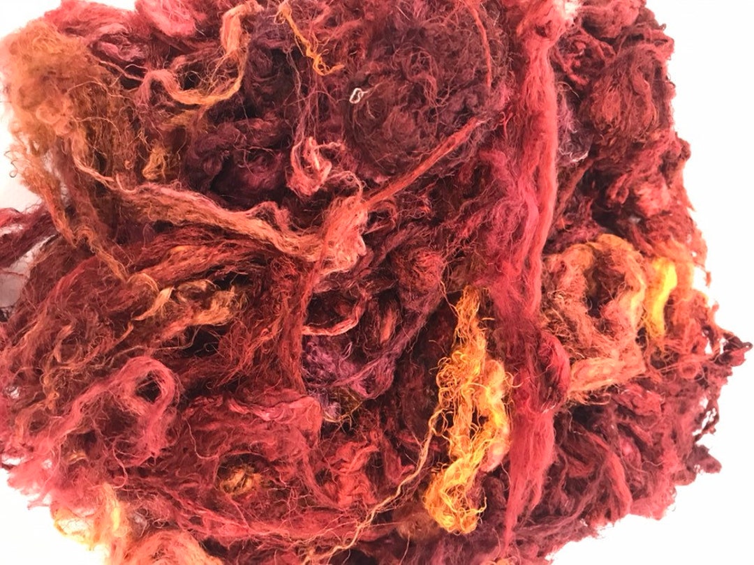 Hand Dyed Silk Mulberry Throwster Fiber for Felting, Spinning, Weaving ...