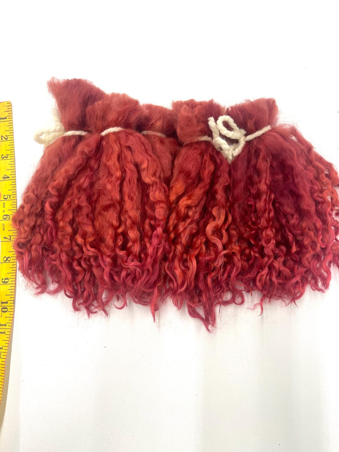 Hand Dyed Wensleydale Wool Locks: Deep Pink Fiber for Felting, Spinning ...