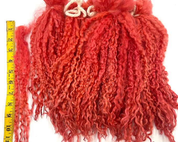 Hand Dyed Silk 1st Clip Teeswater Sheep Long Wool Locks for Felting ...