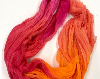 Hand Dyed Cotton Gauze Fabric, Handmade Fiber Art Supplies BLUE and ...