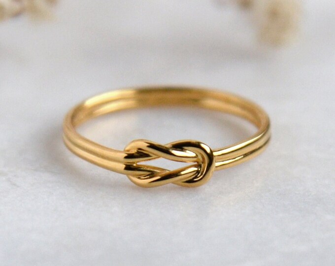 Sailor Knot Ring Gold Plated Sterling Silver Ring Infinity Knot Promise ...