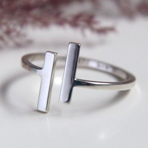 Parallel - Open Ring - Two Bars - Parallel Ring - Sterling Silver 925 ...