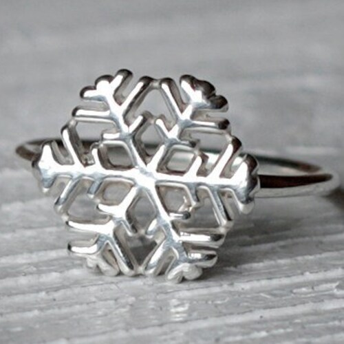 Snowflake Ring Silver Snowflake Christmas Jewelry Winter - Etsy