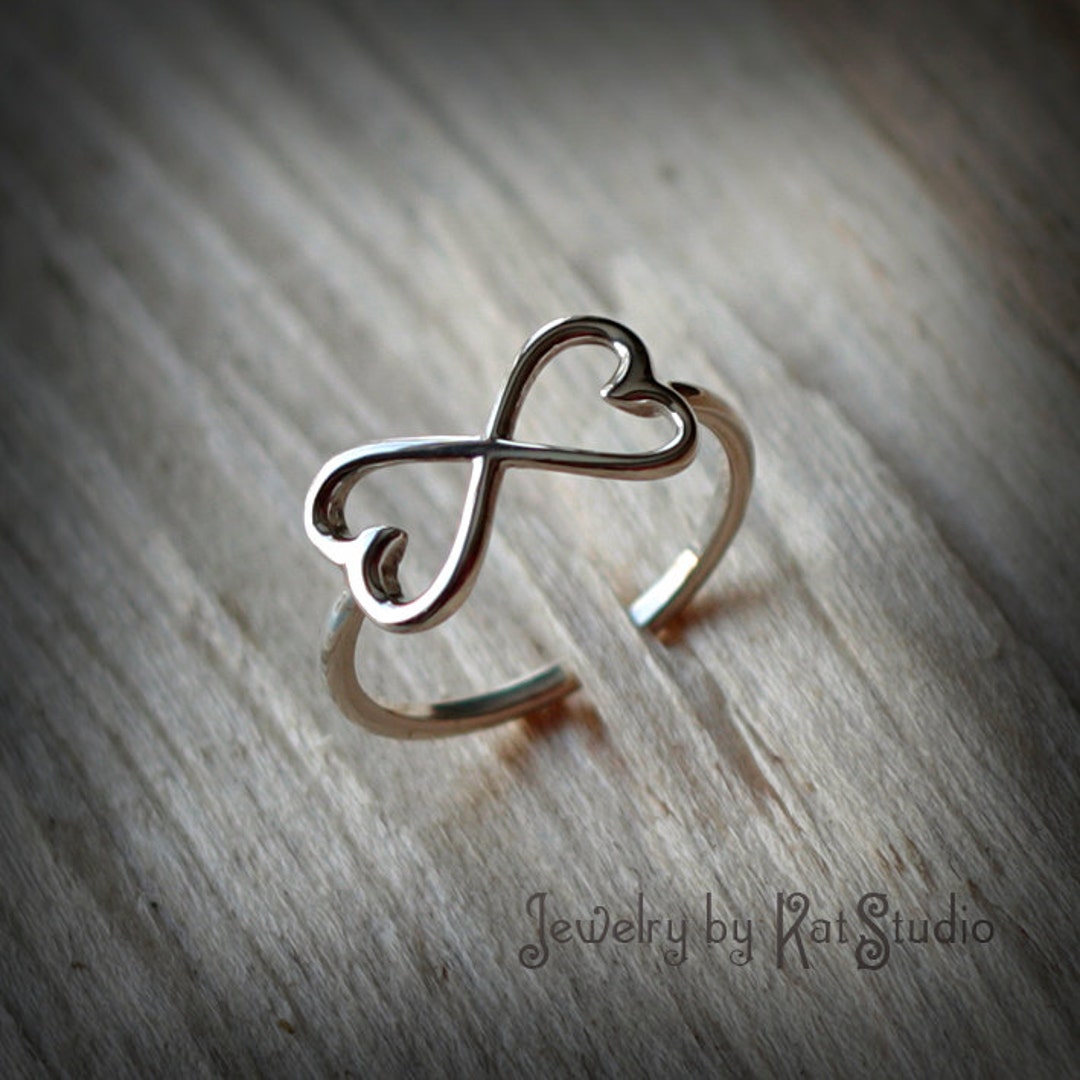 Sterling Silver Infinity Heart Ring: Handmade Promise Ring - Etsy