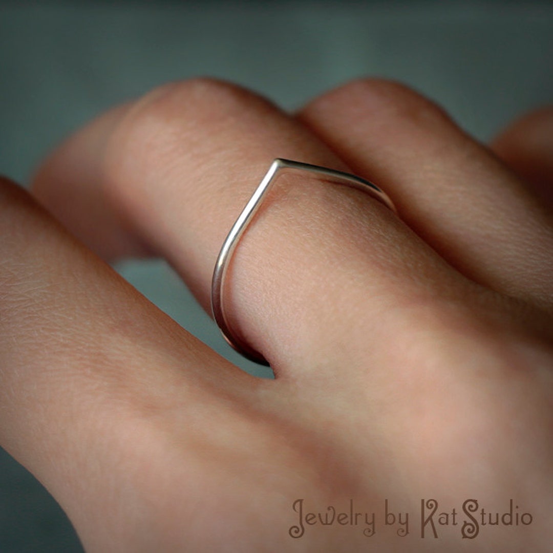 Pointy Ring Peak Ring Silver Drop Ring Teardrop Ring Mountain Ring ...