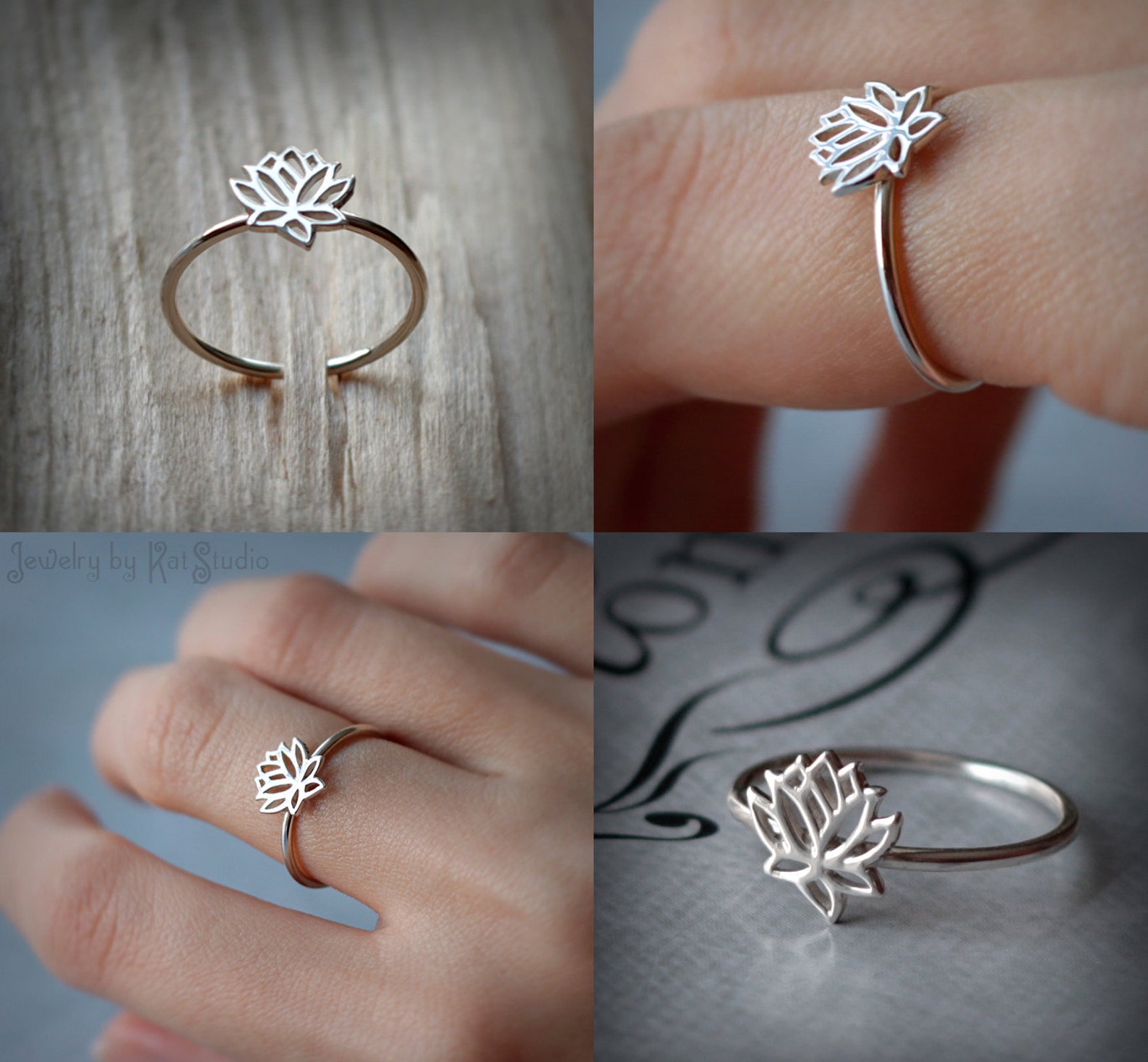 Lotus Ring Silver Lotus Flower Ring Lotus Flower Yoga - Etsy