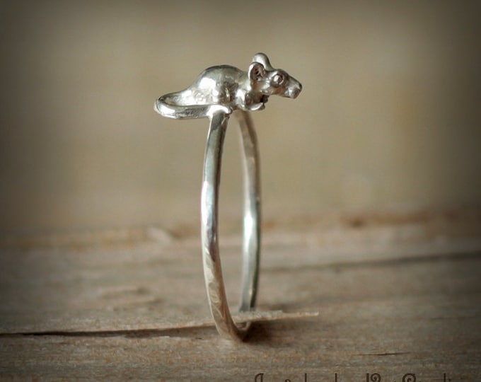 Mouse Ring Silver Mouse Ring Rat Ring Recycled Sterling - Etsy