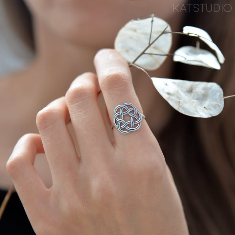Celtic Ring Sterling Silver Celtic Circle Ring Celtic Knot - Etsy